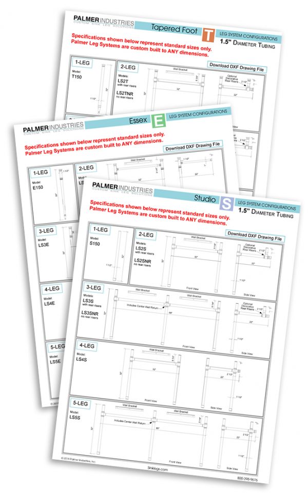 Leg-System-Spec-Drawings-Left | Palmer Industries
