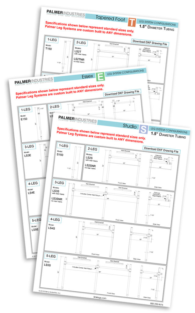 Leg-System-Spec-Drawings-Left | Palmer Industries