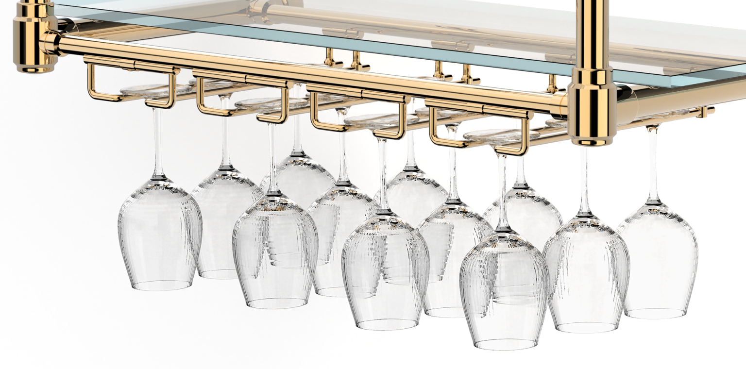 FEATURING PALMER'S ELEGANT STEMWARE HOLDER OPTIONS FOR OUR EDGE SHELVING
